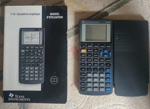 TEXAS INSTRUMENT CALCULATRICE scientifique TI-80 avec livret et CD EUR ...
