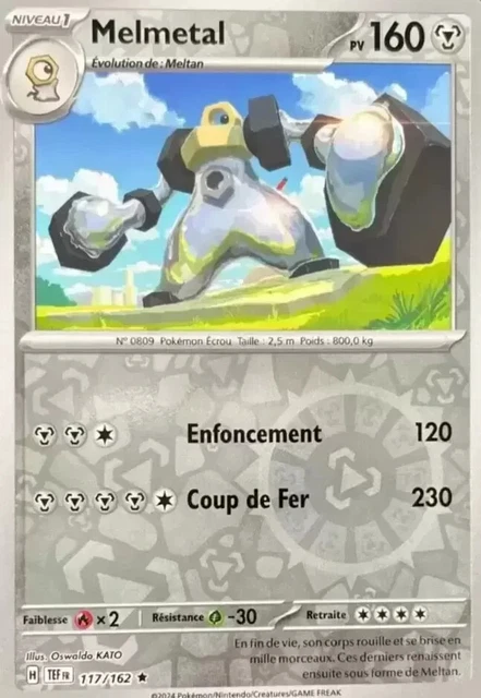 CARTE POKÉMON MELMETAL Reverse 117/162 Rare Ev5 Tef Neuf EUR 2,80 - PicClick FR