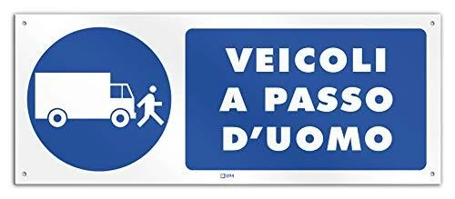 CARTELLO CM 30X12 - Veicoli a Passo d'uomo (PVC spessore 1 mm con 4 ...