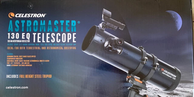 CELESTRON ASTROMASTER 130 EQ Newtonian Reflector Telescope New 31045 ...