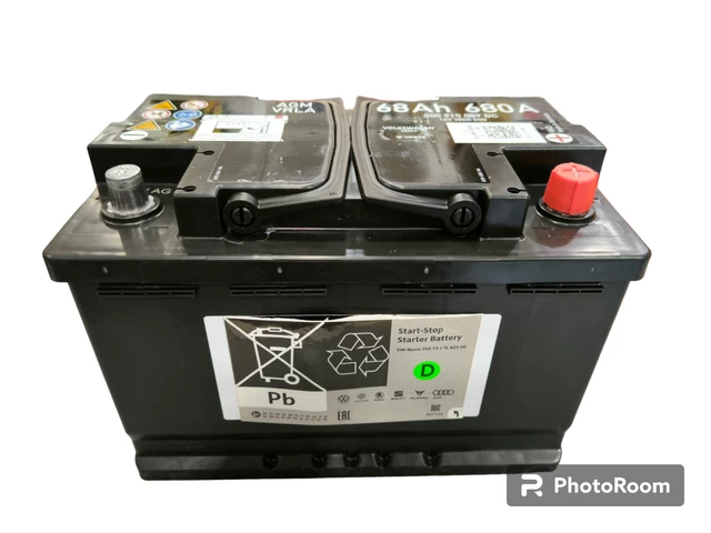 BATTERIA AUTO ORIGINALE VW 12V 68AH 680A AGM START&STOP AUDI VW ...