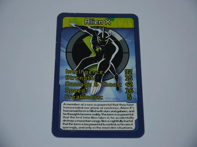 BEN 10 TOP Trumps Alien Force ALIEN X Specials Card Game Replacement ...