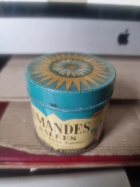 BOITE ANCIENNE EN tole -amandes Salees - diam 8 cm env EUR 4,99 ...