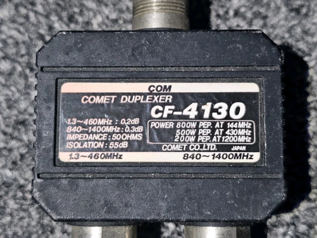 COMET DUPLEXER CF-4130 1.3-460mhz-840-1400mhz. Used Hf-vhf £28.80 - PicClick UK