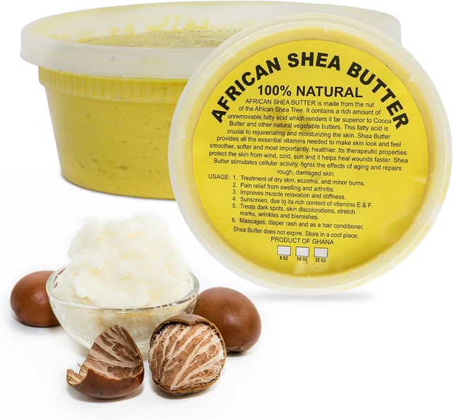 REAL AFRICAN SHEA Butter Pure Raw Unrefined from Ghana Ivory 8Oz ...