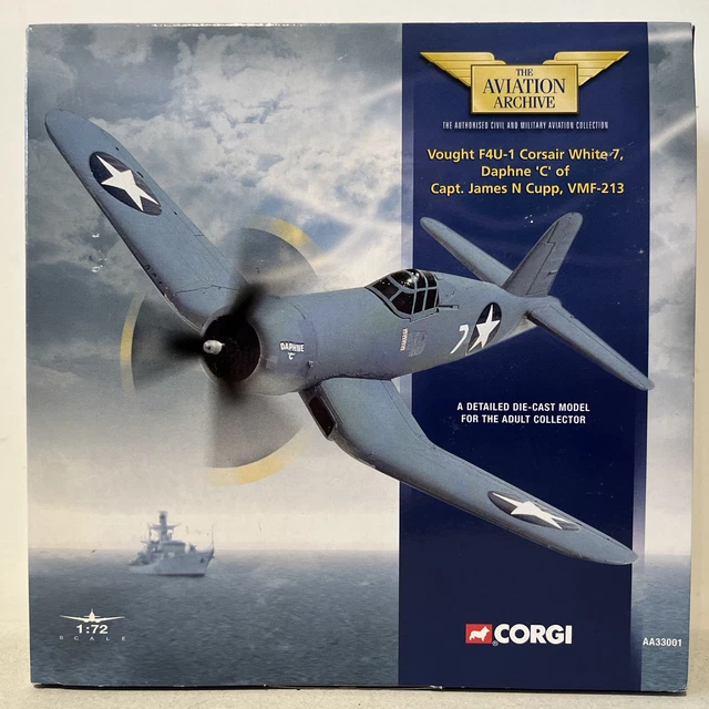 CORGI 1:72 AA33001 Vought F4U-1 Corsair Daphne VMF 213 Diecast Model ...