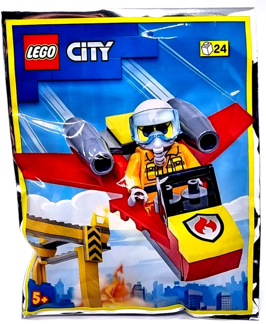 LEGO CITY 952209 Feuerwehr Figur Paula Popp Pilot mit Flieger EUR 4,90 ...