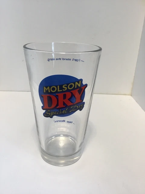 RARE VINTAGE 1990S Molson Dry "Special Dry" Beer Glass Novelty “Heyyy ...