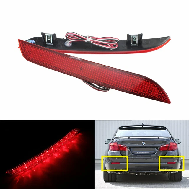 2X LED REAR Bumper Reflector Tail Lights For BMW 5-series F10 F11 F18 ...