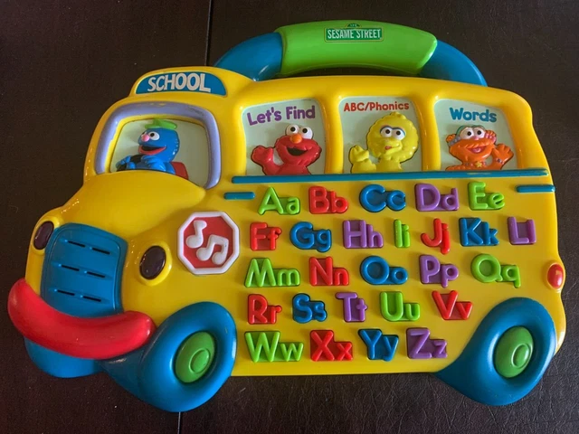 VTG SESAME STREET Elmo Alphabet School Bus ABC Phonics w/Sounds Mattel ...