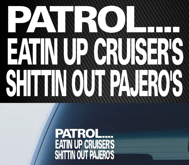 FOR NISSAN PATROL GU GQ ute 4X4 funny window sticker 200mm decal EUR 5 ...