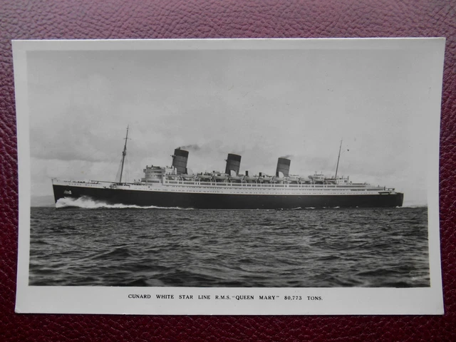 CUNARD WHITE STAR Line Ship RMS QUEEN MARY *Vintage* RP c1930s 80,773 ...