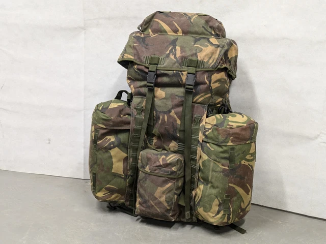 BRITISH ARMY MILITARY Bergen DPM Camo Rucksack Long Back 100L with Side ...