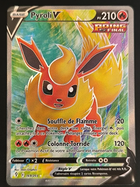 CARTE POKÉMON PYROLI V 169/203 FA EB07 EB7 Evolution Céleste Epee Et ...