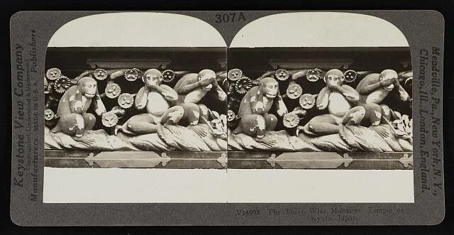 THE THREE WISE monkeys, temple of Kyoto, Japan, Japan Old Historic ...