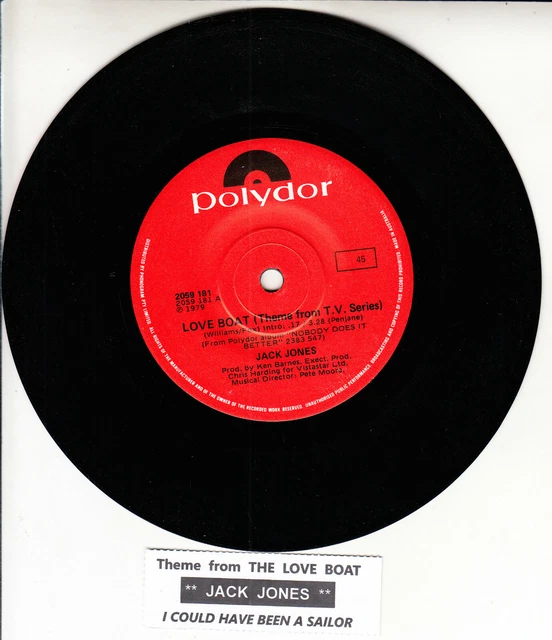 Jack Jones Love Boat Theme From T V Series 7 45 Rpm Vinyl Record