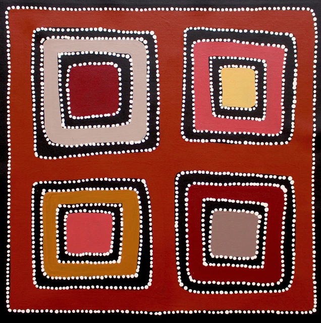 ABORIGINAL ART PAINTING by Sally Clark 45cm x 45cm $49.00 - PicClick AU