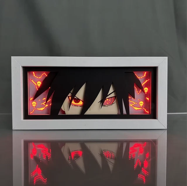 SASUKE UCHIHA LED Paper Light Box Naruto Shippuden Anime Shadow Lamp ...