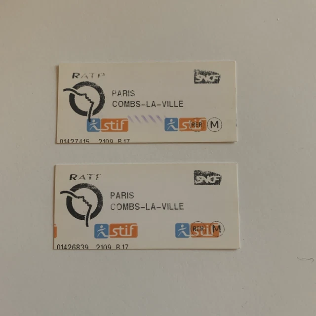 LOT TICKETS MÉTRO ratp SNCF RER Combs-la-ville paris poinçonnés EUR 1 ...
