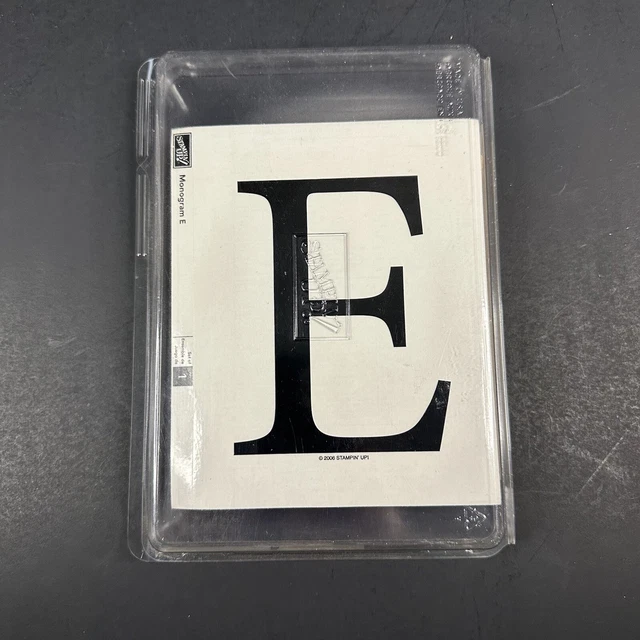 STAMPIN' UP! MONOGRAM E Wood Mounted Rubber Stamp Jumbo Alphabet ...