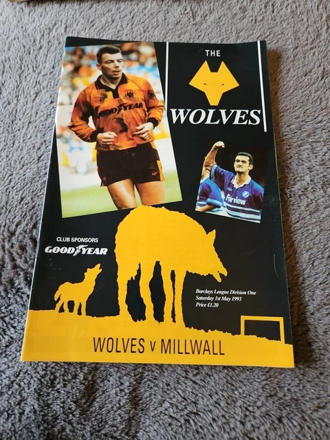 WOLVES FC V Millwall Football Programme 1992-1993 Season £0.99 ...
