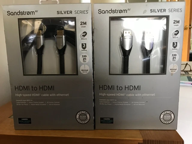 HDMI TO HDMI High speed cable with ethernet x 2 Silver series ...