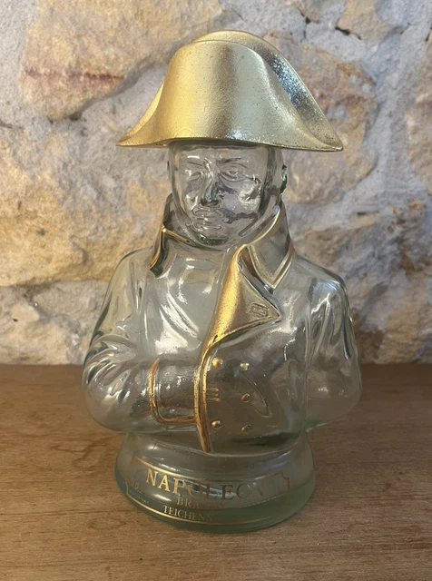 ANCIENNE BOUTEILLE VERRE Doré Napoléon Brandy Teichenne Vintage Glass ...