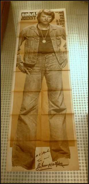 JOHNNY HALLYDAY AFFICHE/POSTER 180x58 cm très rare TBE circa 1963 EUR ...