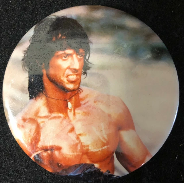 RAMBO SYLVESTER STALLONE Vintage Movie Original Pin Button Pinback EUR ...