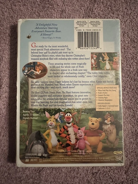 THE BOOK OF Pooh Stories from the Heart (DVD, 2001) Brand New Sealed ...