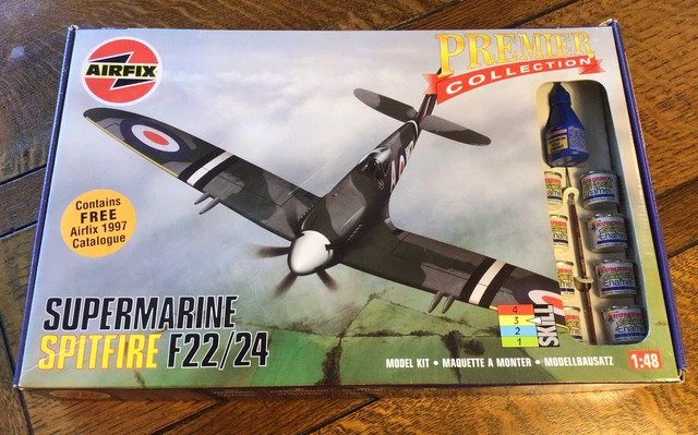 AIRFIX PREMIER COLLECTION 1/48 Supermarine Spitfire F22/24 Modellbausatz versiegelte Tasche EUR ...