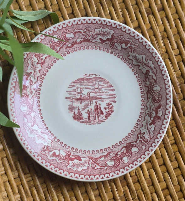 VINTAGE 1965 RED Pink Royal Ironstone Memory Lane Saucer - 6 1/8” $16. ...