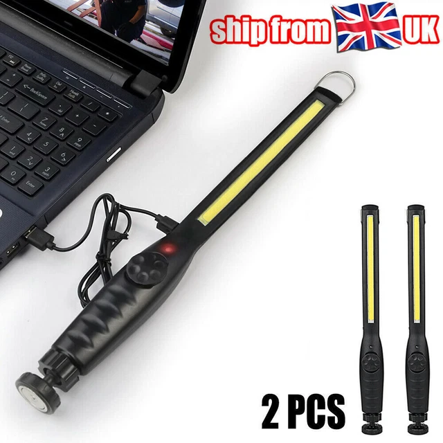1/2 RECHARGEABLE COB LED Work Light Torch Inspection Magnet Garage Lamp ...