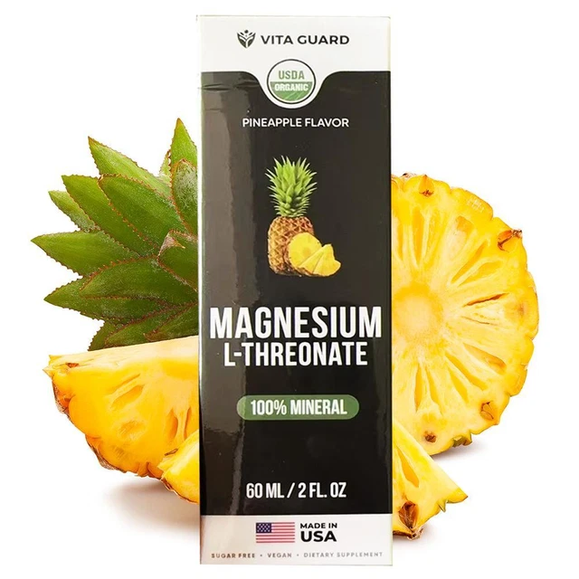 VITA GUARD MAGNESIUM L-Threonate Liquid Drop - 500mg for Brain Health ...