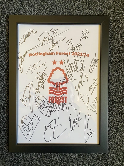 FOGLIO AUTOGRAFO NOTTINGHAM Forest 2023/24 stagione firmato a mano ...