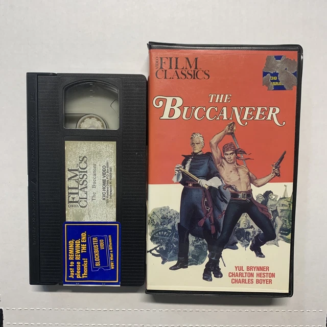 THE BUCCANEER VHS CLAMSHELL Yul Brynner Charlton Heston Claire Bloom ...