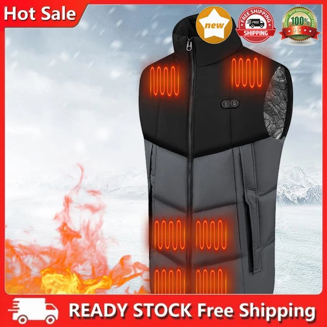 17 HEATED AREAS Heating Jacket Adjustable Temperature Waistcoat for ...