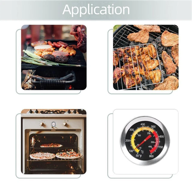BBQ FOOD THERMOMETER Dial Display Oven Grill Rotisserie Barbecue Meat ...