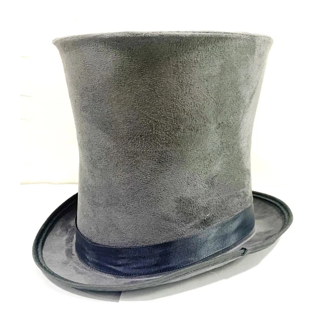 GREY BELL TOP Hat Victorian Steampunk Magician Fancy Dress Costume ...