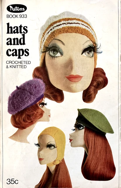 PATONS 1960’S BOOKLET of Knitting Patterns - Hats, Caps & Beanies. $9. ...