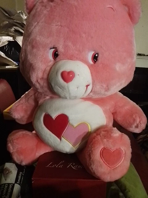 CARE BEAR PINK Giant Plush Genuine Care Bear Super Soft VGC £3.00 ...