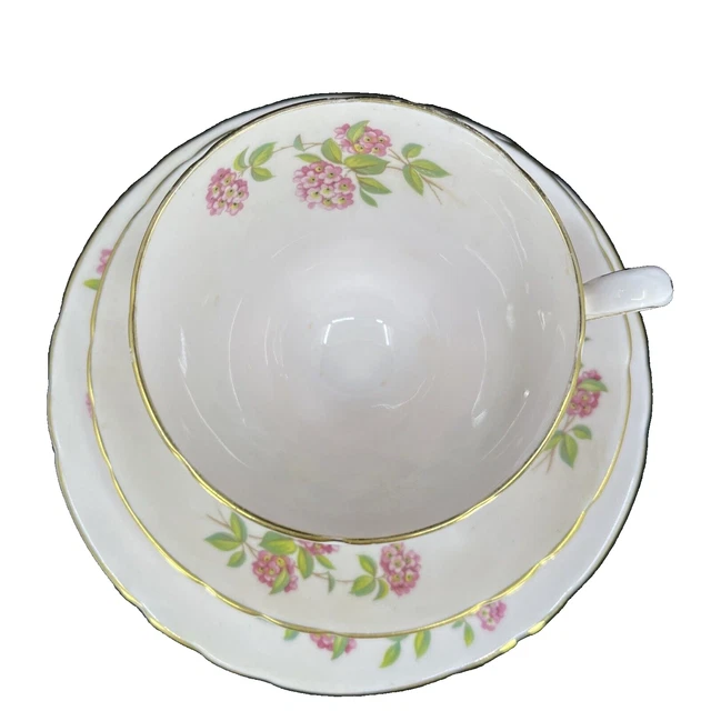 TUSCAN FINE ENGLISH Bone China Pink "June Glory" Butterfly Footed ...
