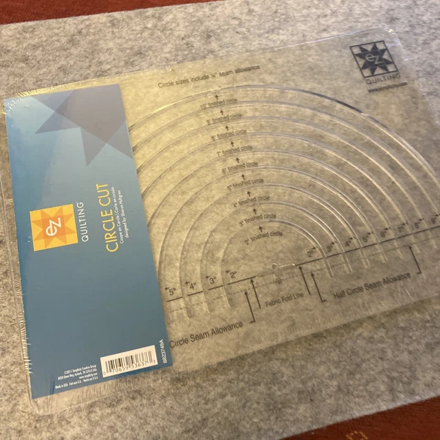 EZ QUILTING EASY Circle Cut Ruler Acrylic Template Quilting Simplicity ...