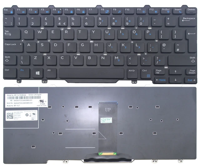 BLACK UK KEYBOARD For Dell Latitude 7480 7490 E5450 E5470 E5495 E7450 ...