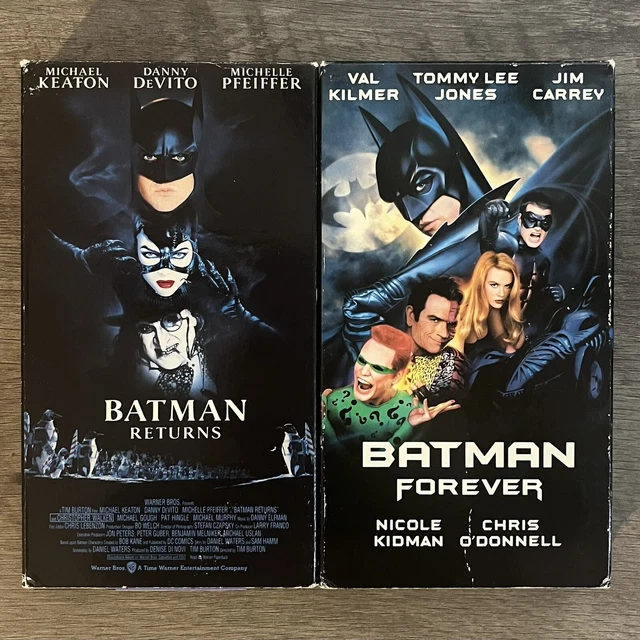 BATMAN RETURNS & Batman Forever VHS Michael Keaton Jim Carrey Danny Devito DC £12.22 - PicClick UK