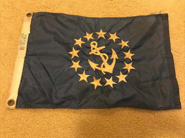 VINTAGE COMMODORE FLAG, Dettra Dura-Lite, Sailing, Yacht Club, 12”x18 ...