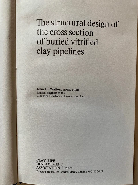 THE STRUCTURAL DESIGN of the cross section of buried vitrified clay ...