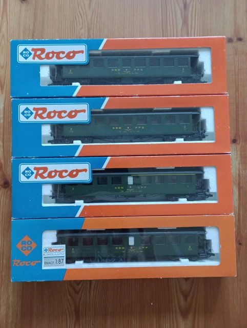 ROCO HO COACHES X4 SBB, 44731, 44730. Used, boxed. £83.92 - PicClick UK