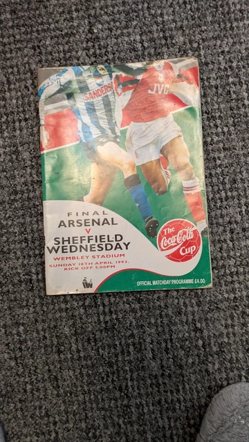 OFFICIAL MATCH DAY PROGRAMME FINAL ARSENAL V SHEFFIELD WEDNESDAY 18 ...