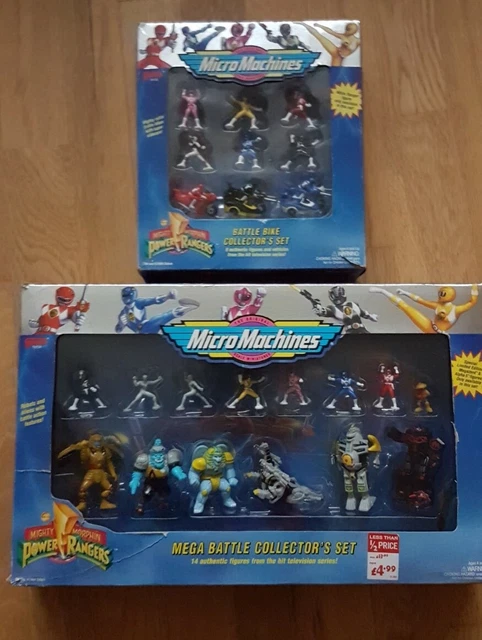 MIGHTY MORPHIN POWER Rangers Micro Machines Mega Battle + Battle Bike ...
